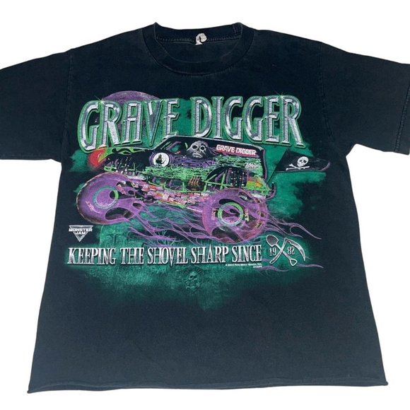 Vintage | Shirts | Vintage Y2k Grave Digger Monster Jam Faded Grunge Tshirt Small | Poshmark